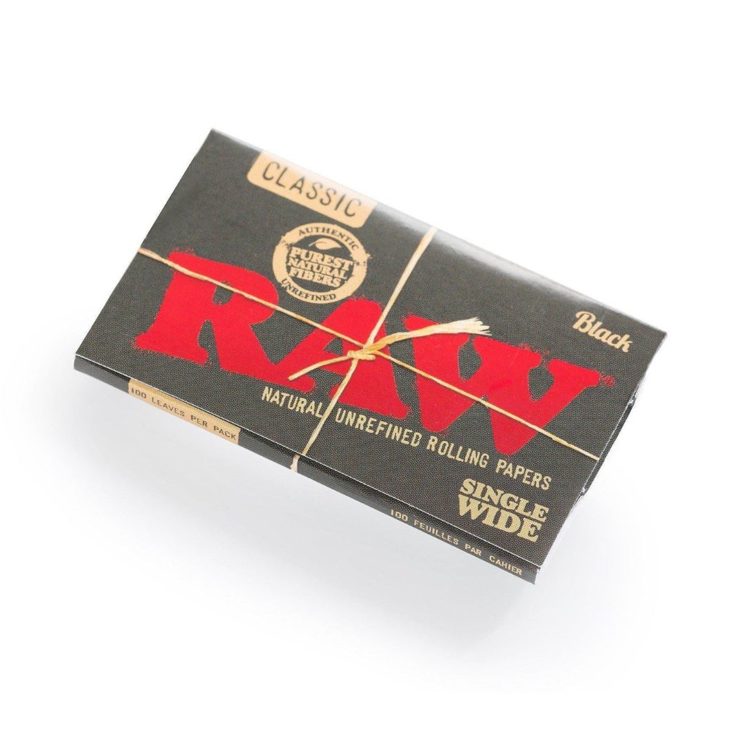 Raw Classic Black Single Wide Rolling Paper - Herbbox – HERBBOX India